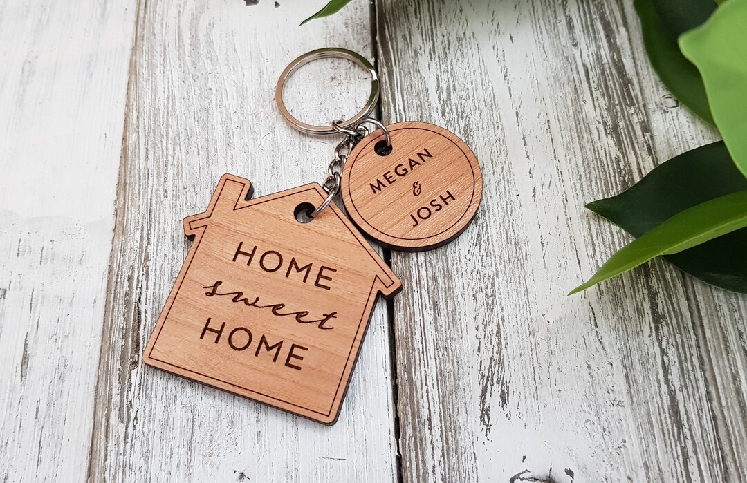 Personalized New Home Keychain, Home Sweet Home, Home Key Chain ...