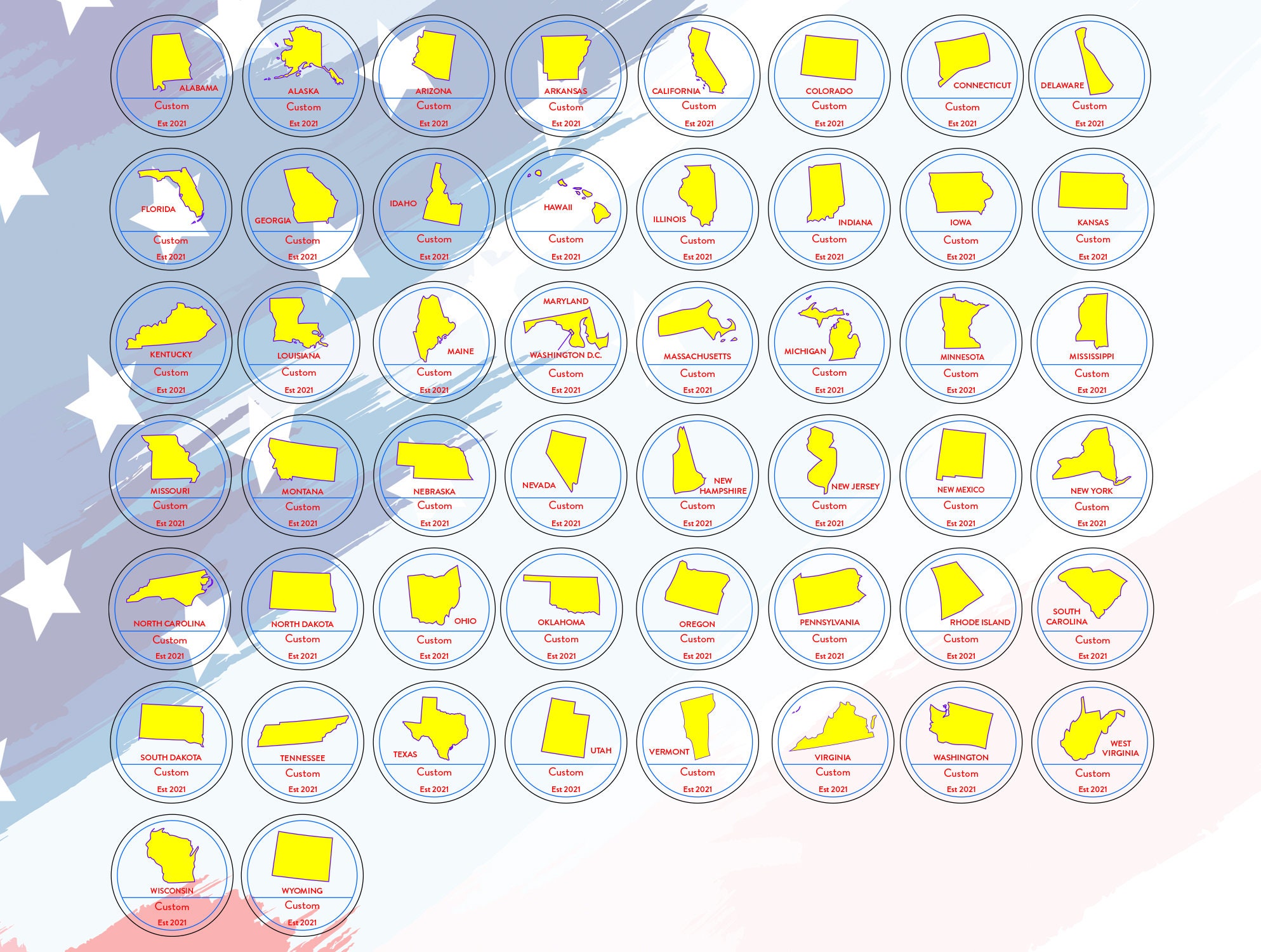 Personalized Wooden Magnets States Magnets States Couple | Etsy