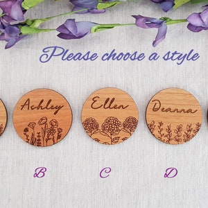 Personalized Wooden Magnets, Flower Magnets, Name Magnets, Custom ...