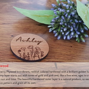 Personalized Wooden Magnets, Flower Magnets, Name Magnets, Custom ...