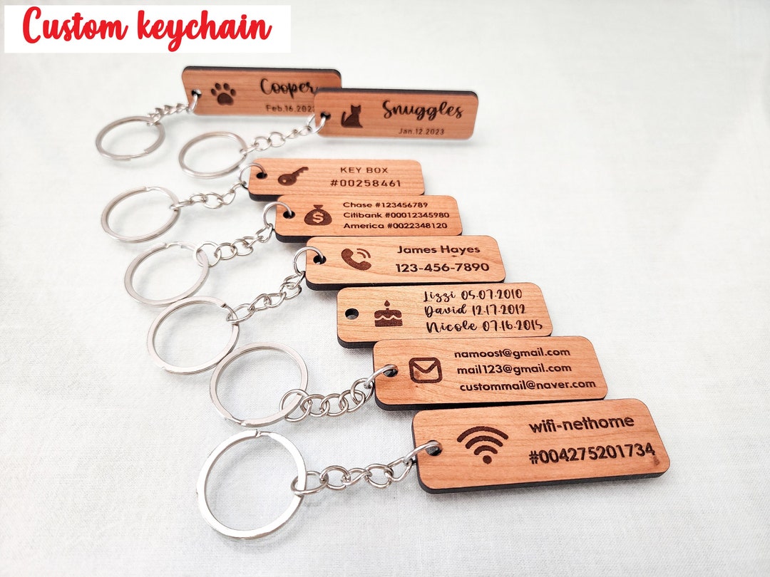 Personalized Keychain, Reminder Keychains, Custom Logo, Custom Key ...