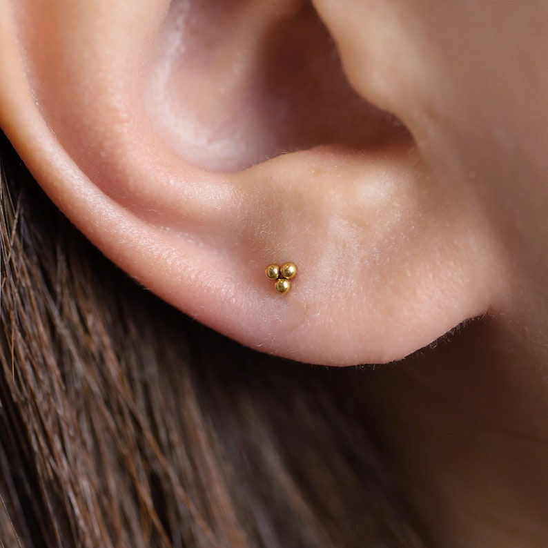 Threadless Push Pin Flat Back Labret 16G/18G/20G Stud Earrings - Etsy