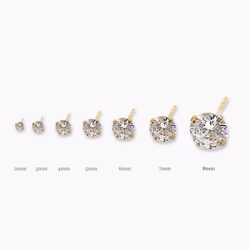 Zirconia Stud Earring - Etsy