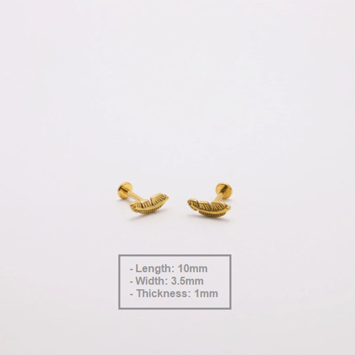 Threadless Push Pin Flat Back Labret 16G/18G/20G Stud Earrings Titanium ...