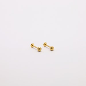 Threadless Push Pin Flat Back Labret 16G/18G/20G Stud Earrings Titanium ...