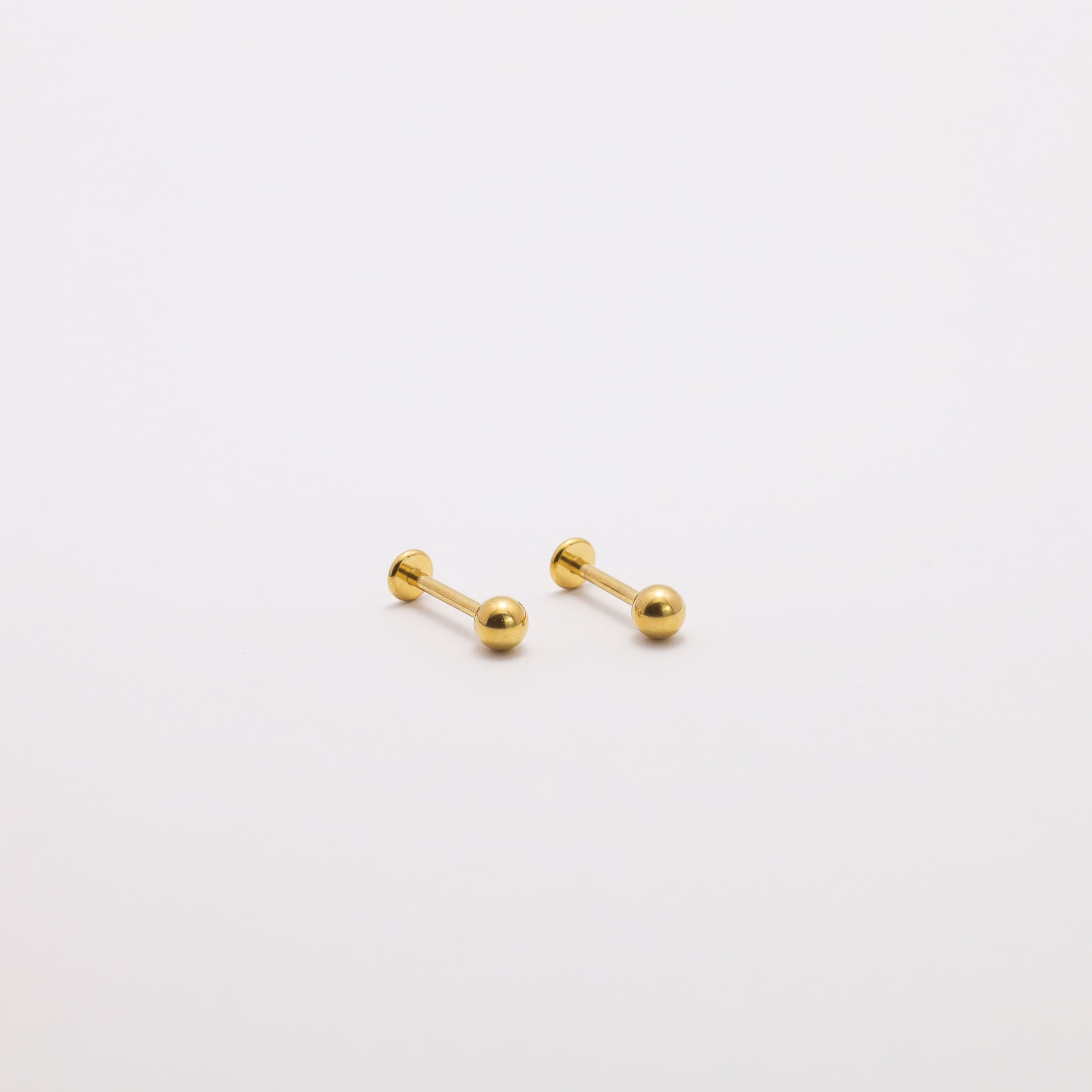 Threadless Push Pin Flat Back Labret 16G/18G/20G Stud Earrings Titanium ...