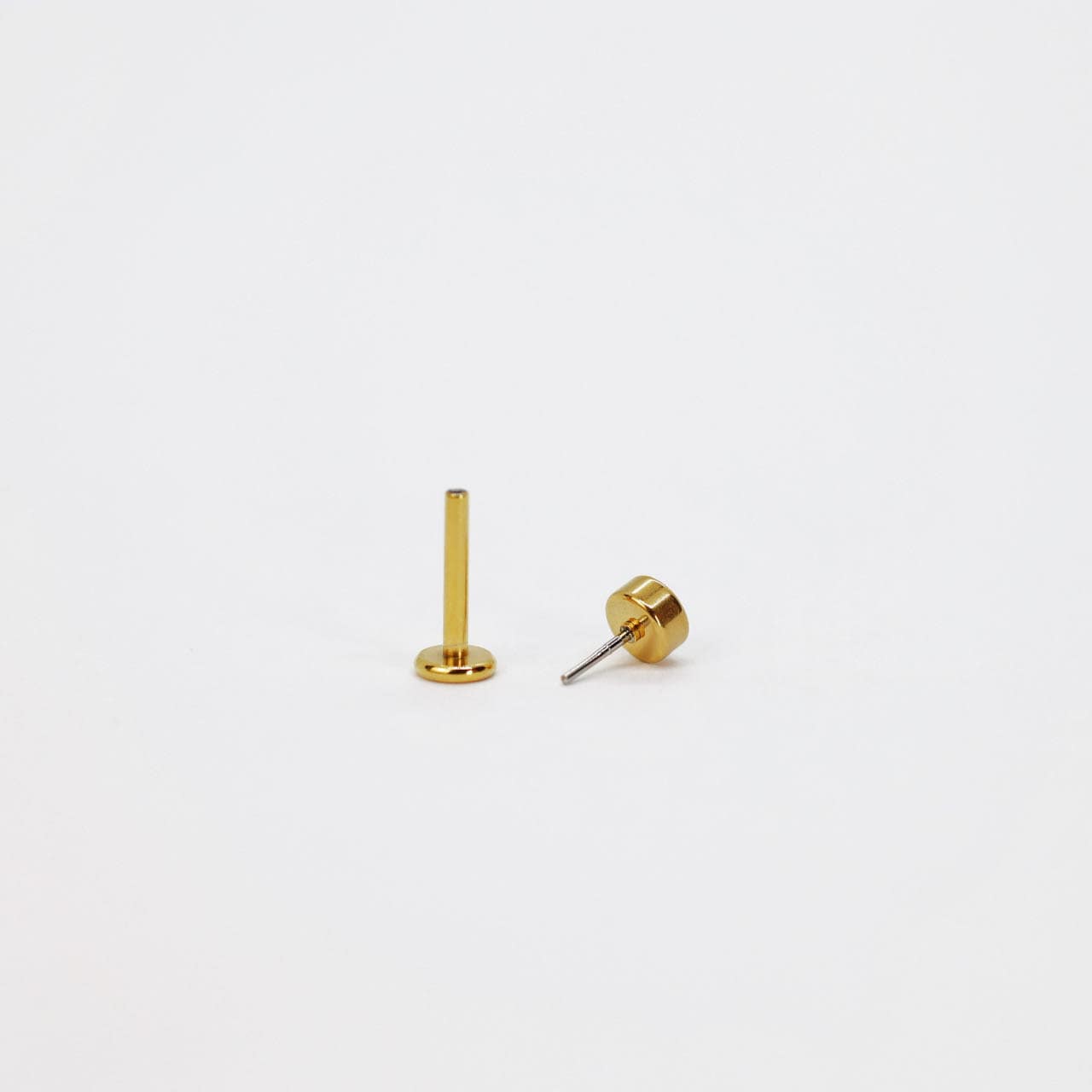 Threadless Push Pin Flat Back Labret 16G/18G/20G Stud Earrings Titanium ...