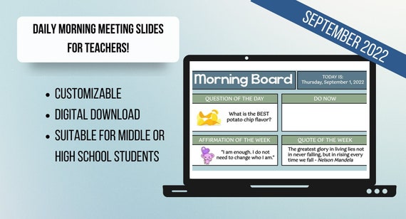 September Morning Meeting Slides - Etsy