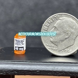 The “feeling Fine” Dollhouse Miniature Prozac Bottle - Etsy