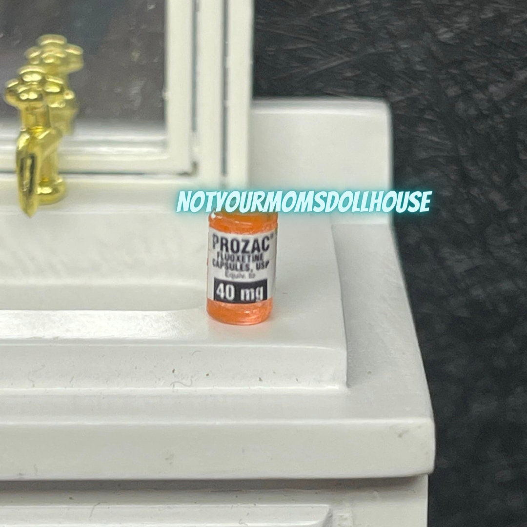 The “feeling Fine” Dollhouse Miniature Prozac Bottle - Etsy