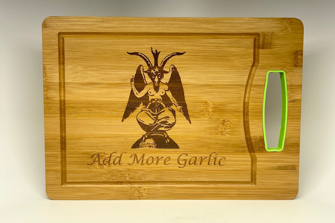 The “add More Garlic” Baphomet Cutting Board (not Dollhouse Mini) - Etsy