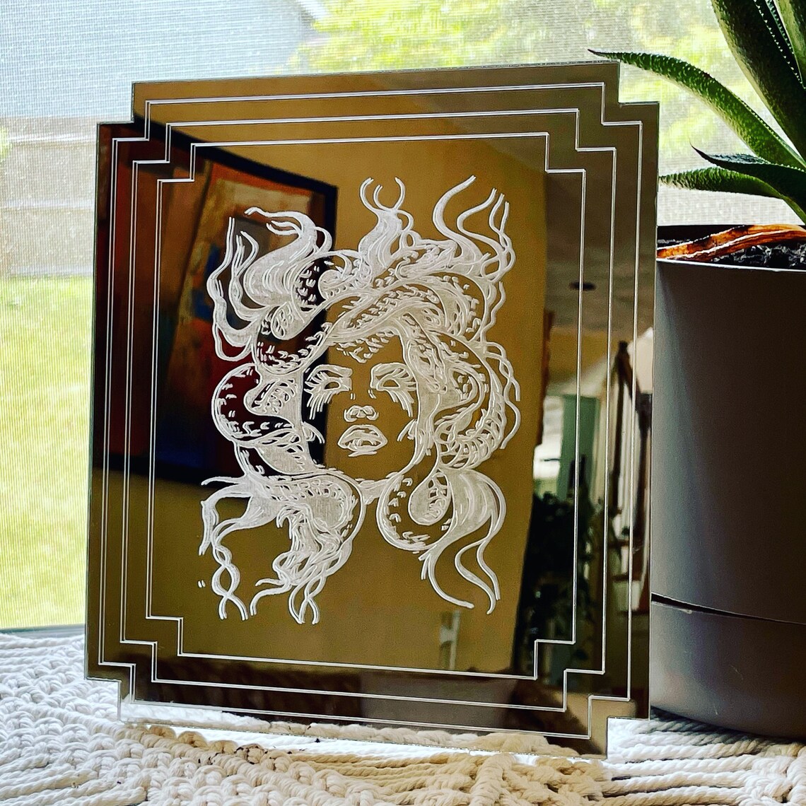 The stare Medusa Mirror not Dollhouse Mini - Etsy