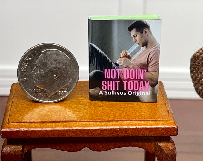 The “not Doin’ Shit Today” Dollhouse Miniature Book - Etsy