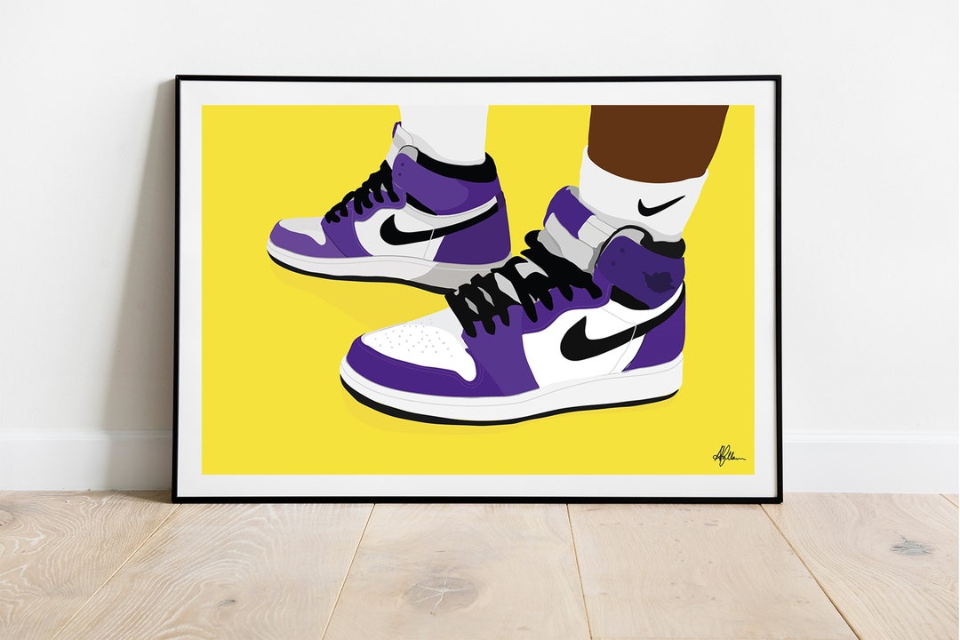 Air Jordan 1 Purple | Digital Download | Printable Wall Art | Sneaker ...