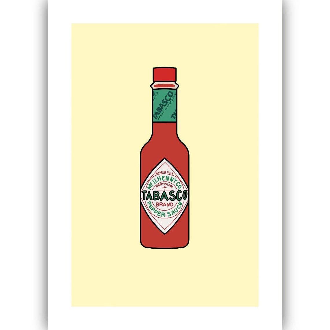 Cartoon Tabasco Bottle - Etsy