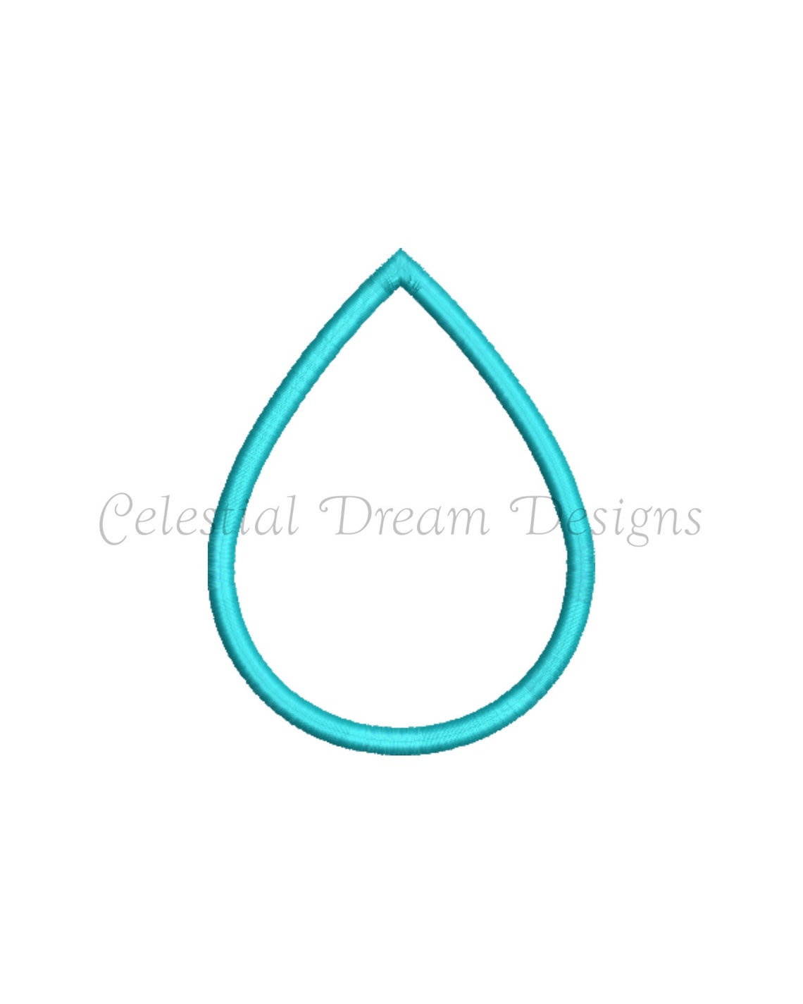 Raindrop Applique Machine Embroidery Design - 7 SIZES - Instant ...