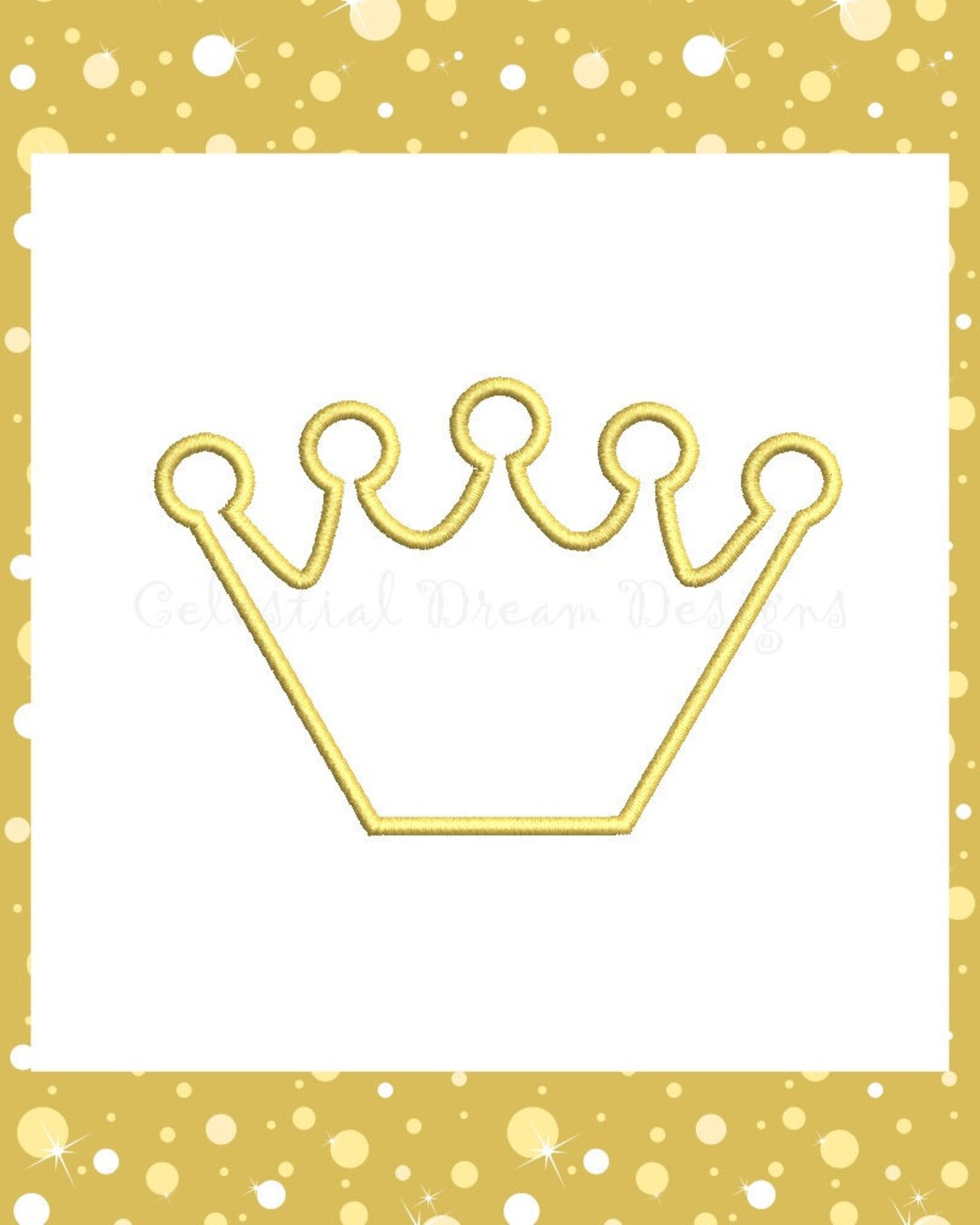 Crown Outline Machine Embroidery Design - 6 SIZES - Instant Download - Etsy