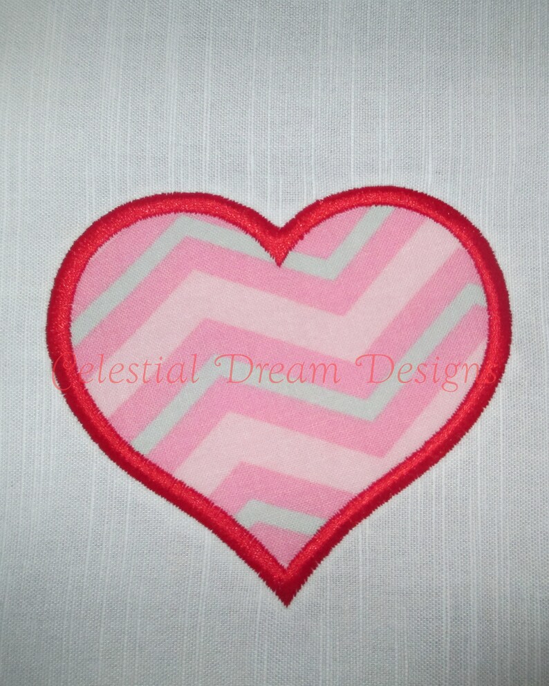 Heart Applique Machine Embroidery Design 5 SIZES Instant Download - Etsy