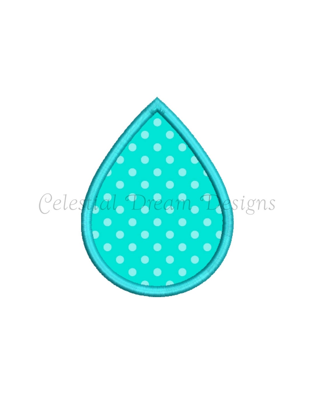 Raindrop Applique Machine Embroidery Design - 7 SIZES - Instant ...