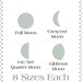 Individual Moon Phases Machine Embroidery Designs 8 SIZES - Etsy