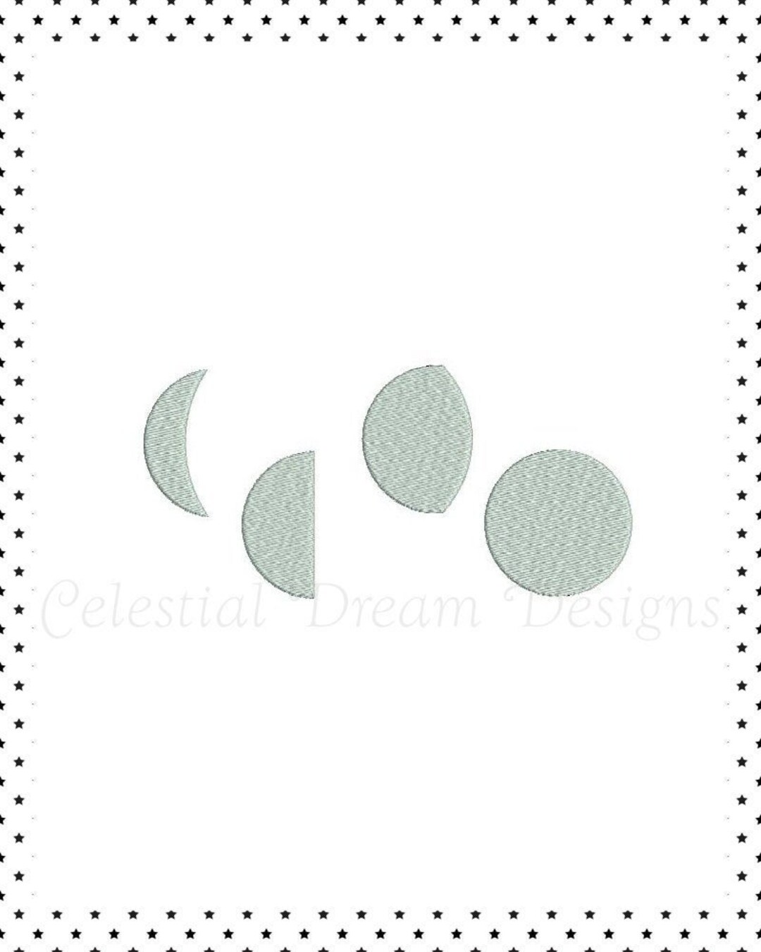 Individual Moon Phases - Machine Embroidery Designs - 8 SIZES EACH ...