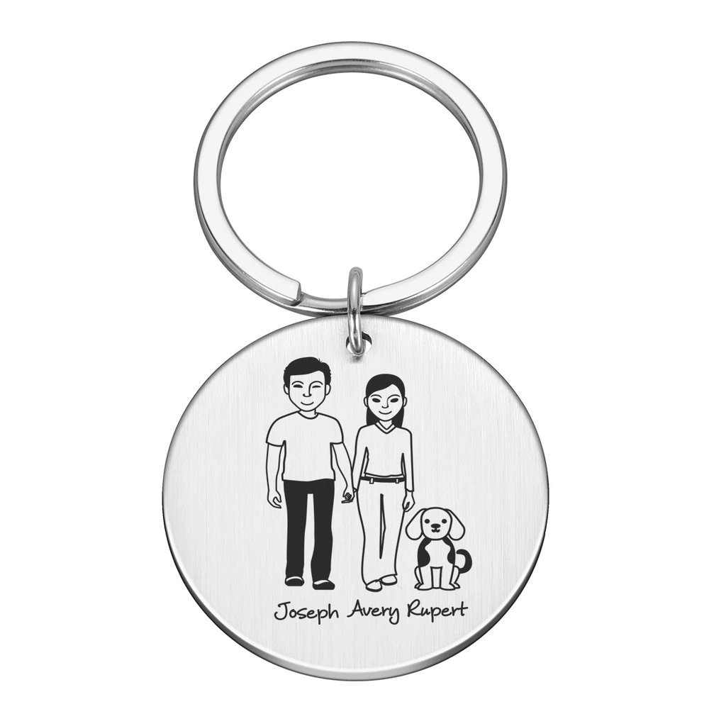Family Key Chain Keepsake Gift Custom Family Gift, Family Portrait ...
