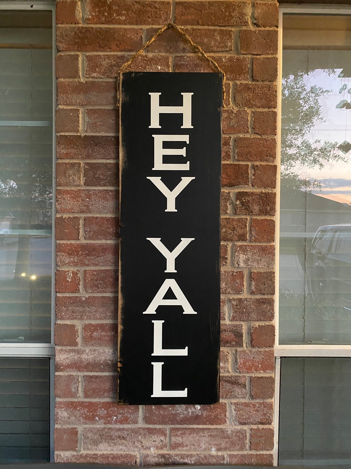 Double Sided Hanging Porch Sign Hey Yall Porch Sign Hey - Etsy