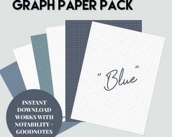 Printable Blue Graph Paper Bundle|graph Grid Paper|a4 Graph Paper|a5 ...