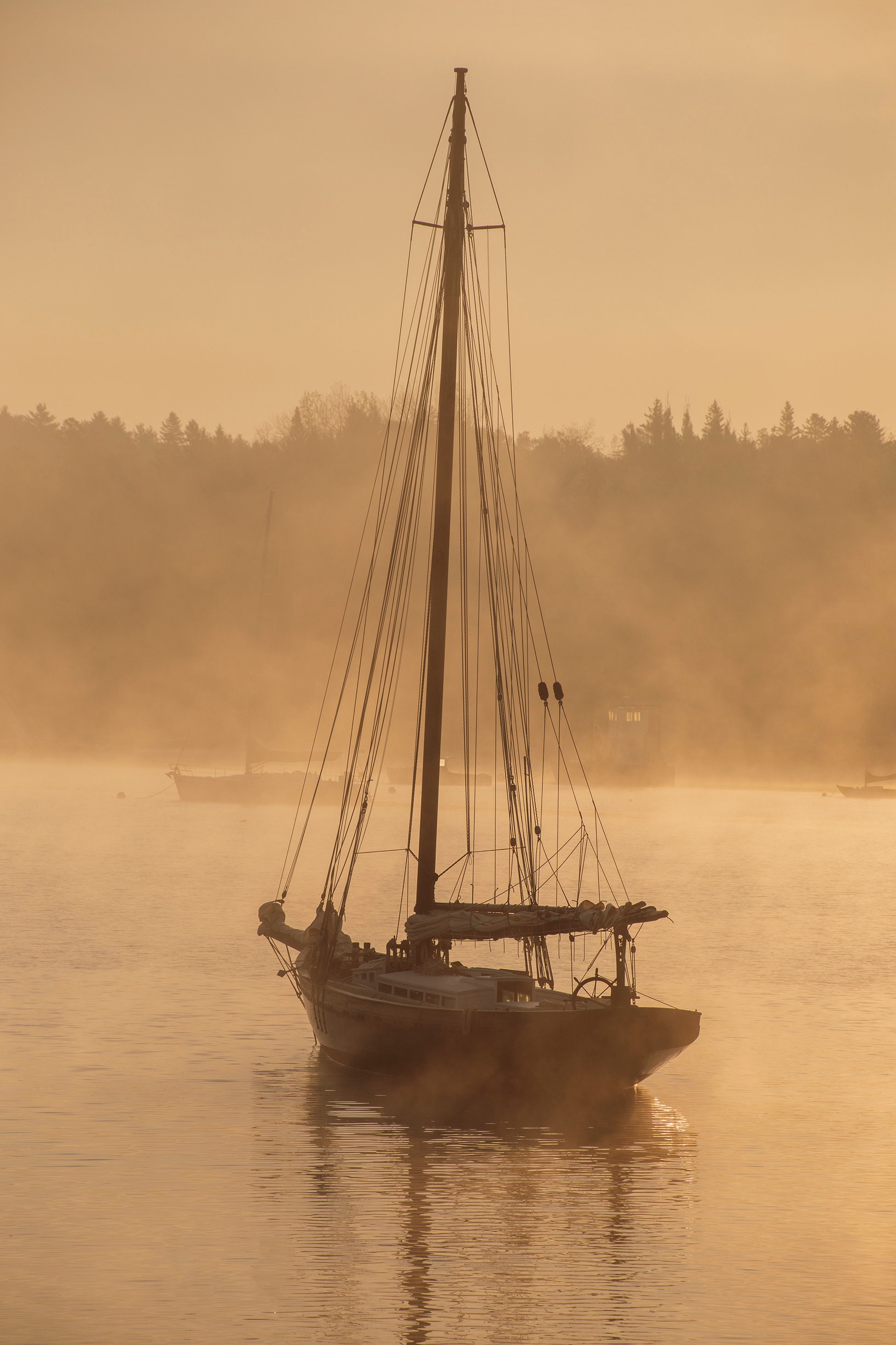 Sailboat, Fog, Sepia Tones, Nostalgic, Marine, Maritime, Sailor, Gift ...
