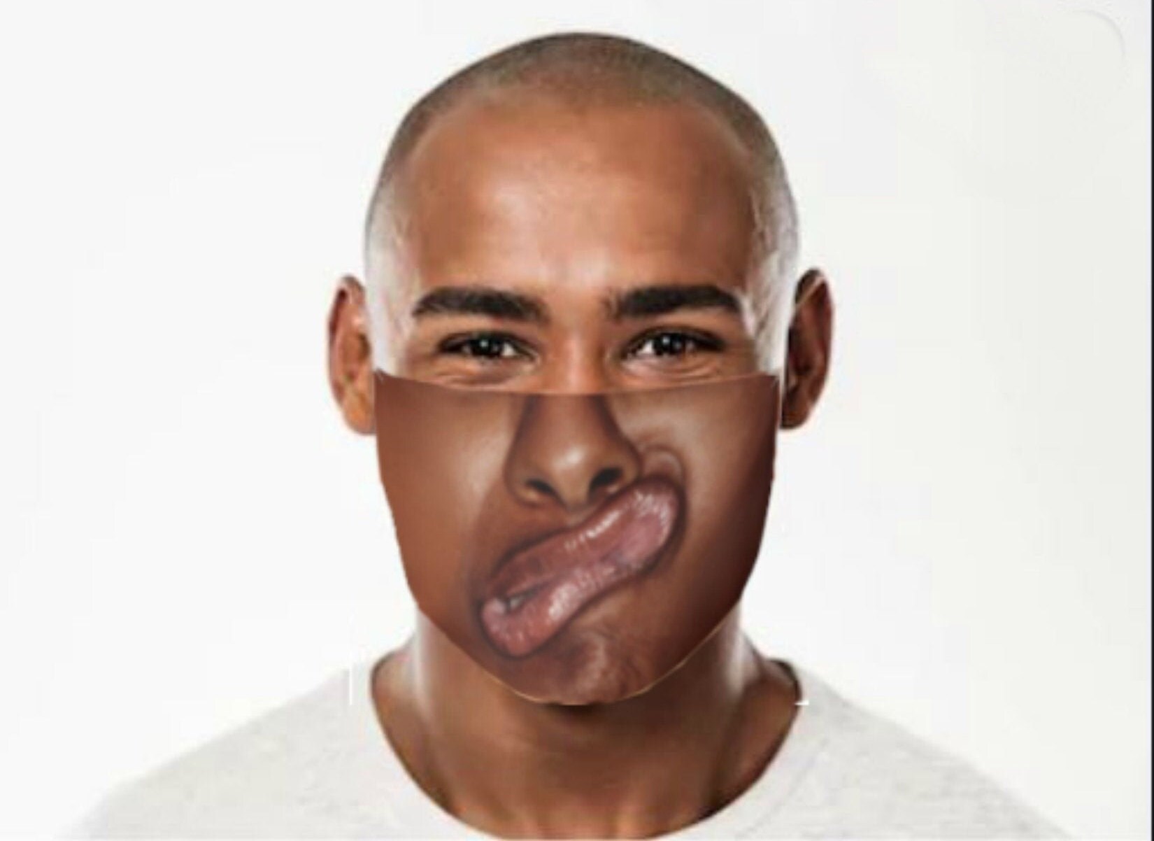 Crooked Mouth Printed Realistic Fabric Face Mask for - Etsy UK