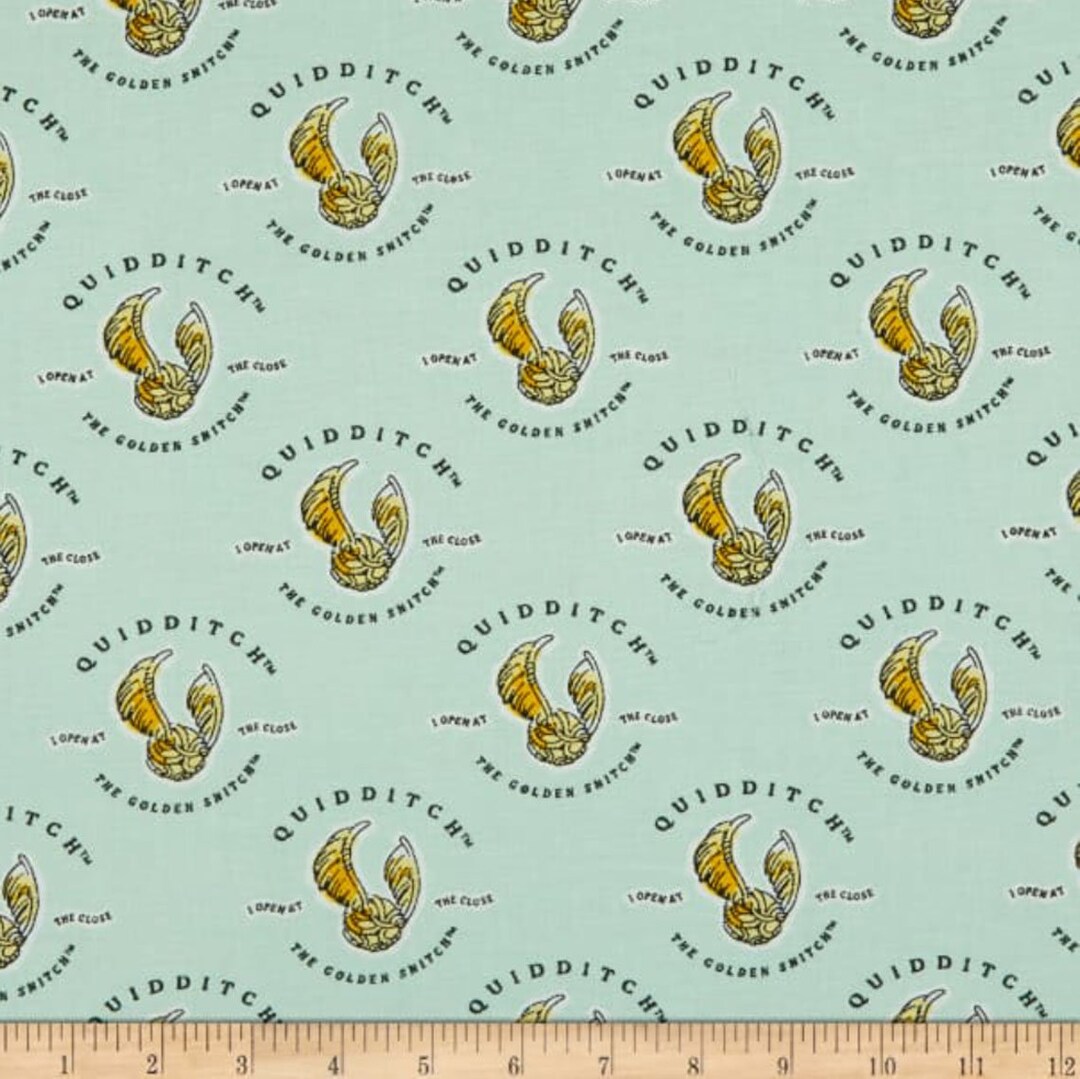 Harry Potter Quidditch Golden Snitch Fabric 1/2 Yard 18 X 44 100% ...