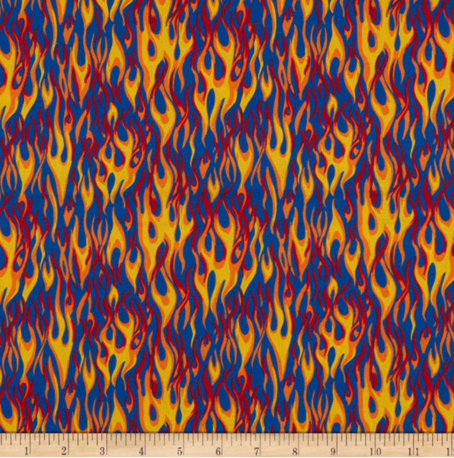 Novelty Blue Flames Fire Fabric 1/2 Yard 18 x | Etsy