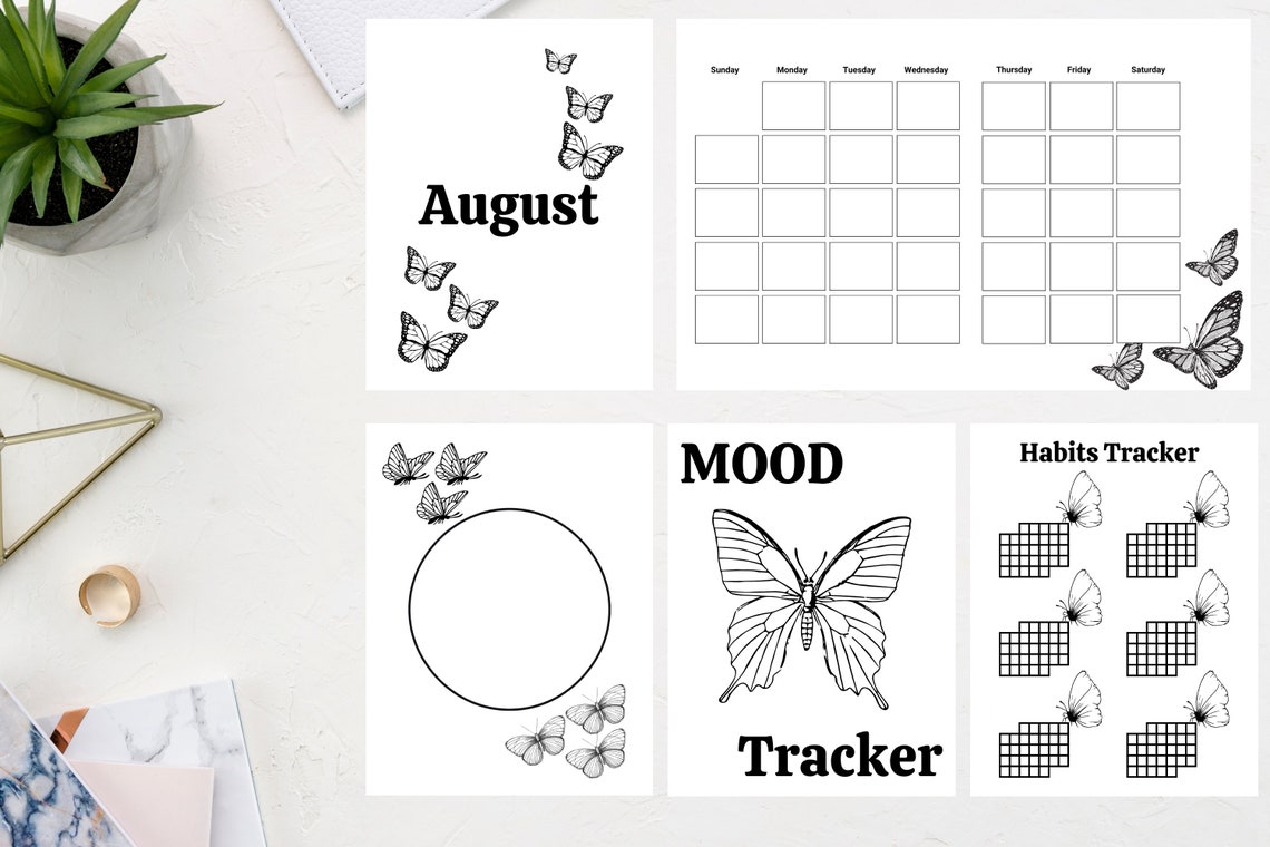 Butterfly Themed Bujo Canva Template - Etsy