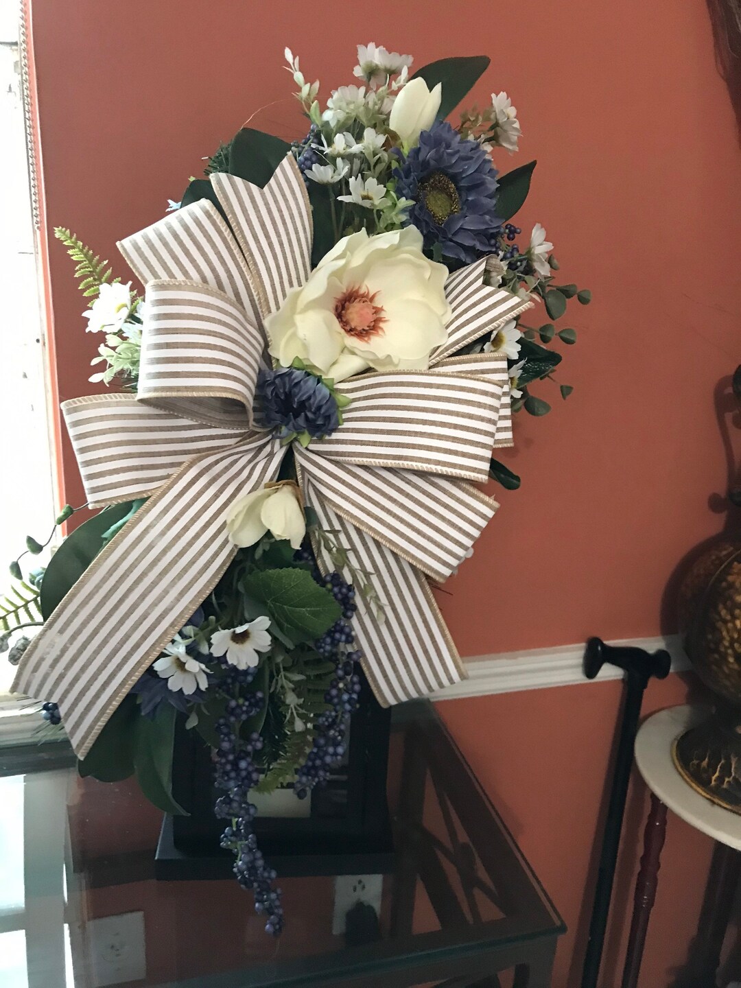 Magnolia Lantern Swag, Lantern Swag, Farmhouse Magnolia Small Swag ...