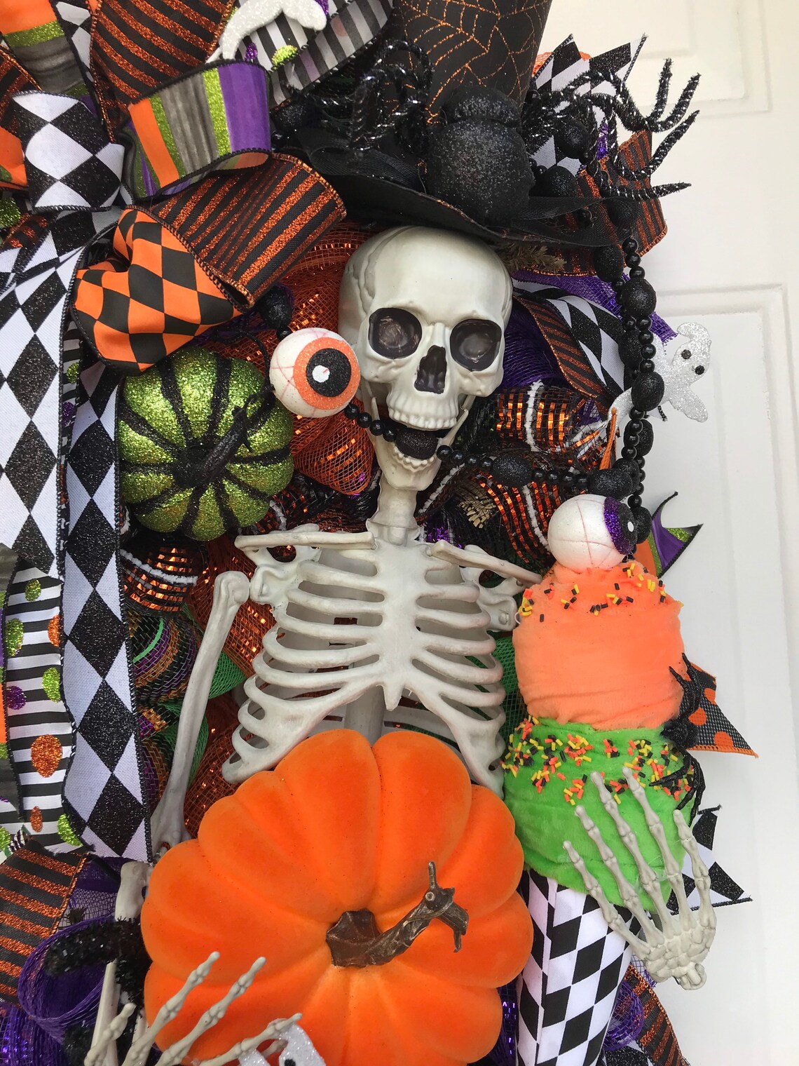 Halloween Spooky Skeleton Wreath Halloween Skeleton Swag - Etsy