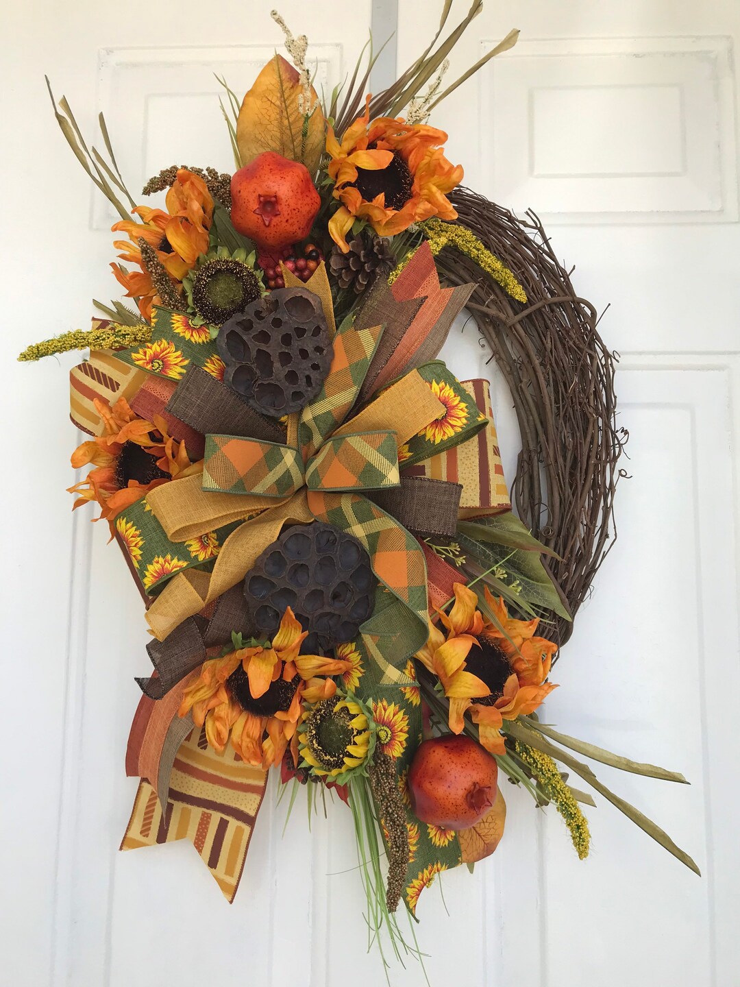 Fall Sunflowers Wreath for Front Door Fall Rustic Sunflowers - Etsy