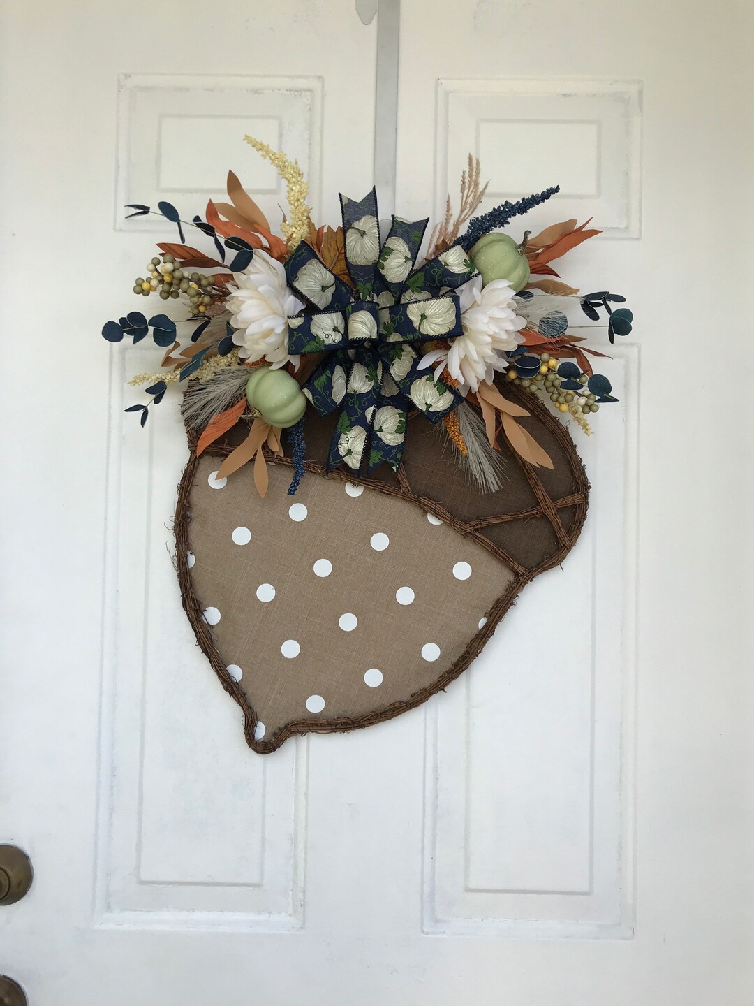 Fall Acorn Door Hanger, Fall Acorn Wreath, Fall Acorn Rustic Style Door ...
