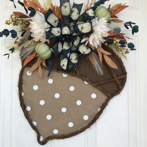 Fall Acorn Door Hanger, Fall Acorn Wreath, Fall Acorn Rustic Style Door ...