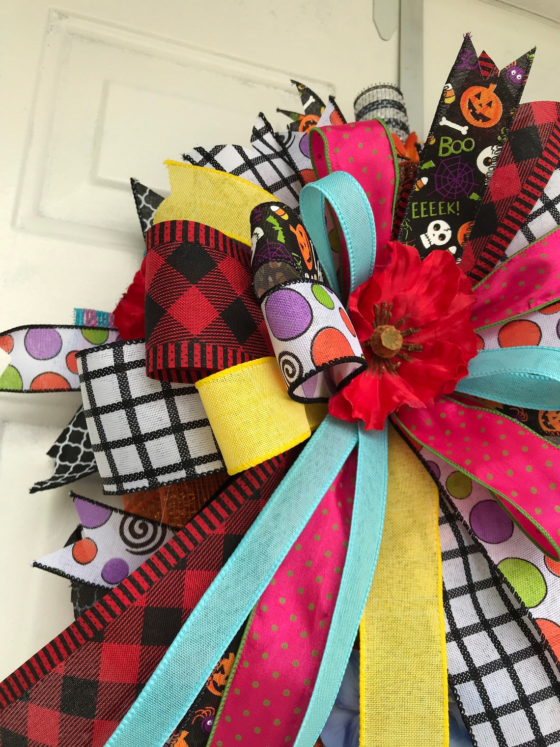 Day of Dead Wreath for Front Door Dia De Los Muertos Wreath - Etsy