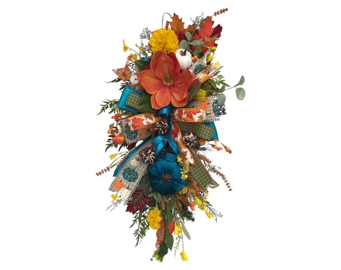 Magnolia Fall Swag, Fall Swag , Magnolia Fall Door Hanger, Fall Door ...