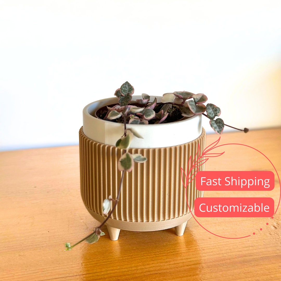 Two Toned Linear Succulent Planter Pots | 3D Planters and Pots Indoor ...