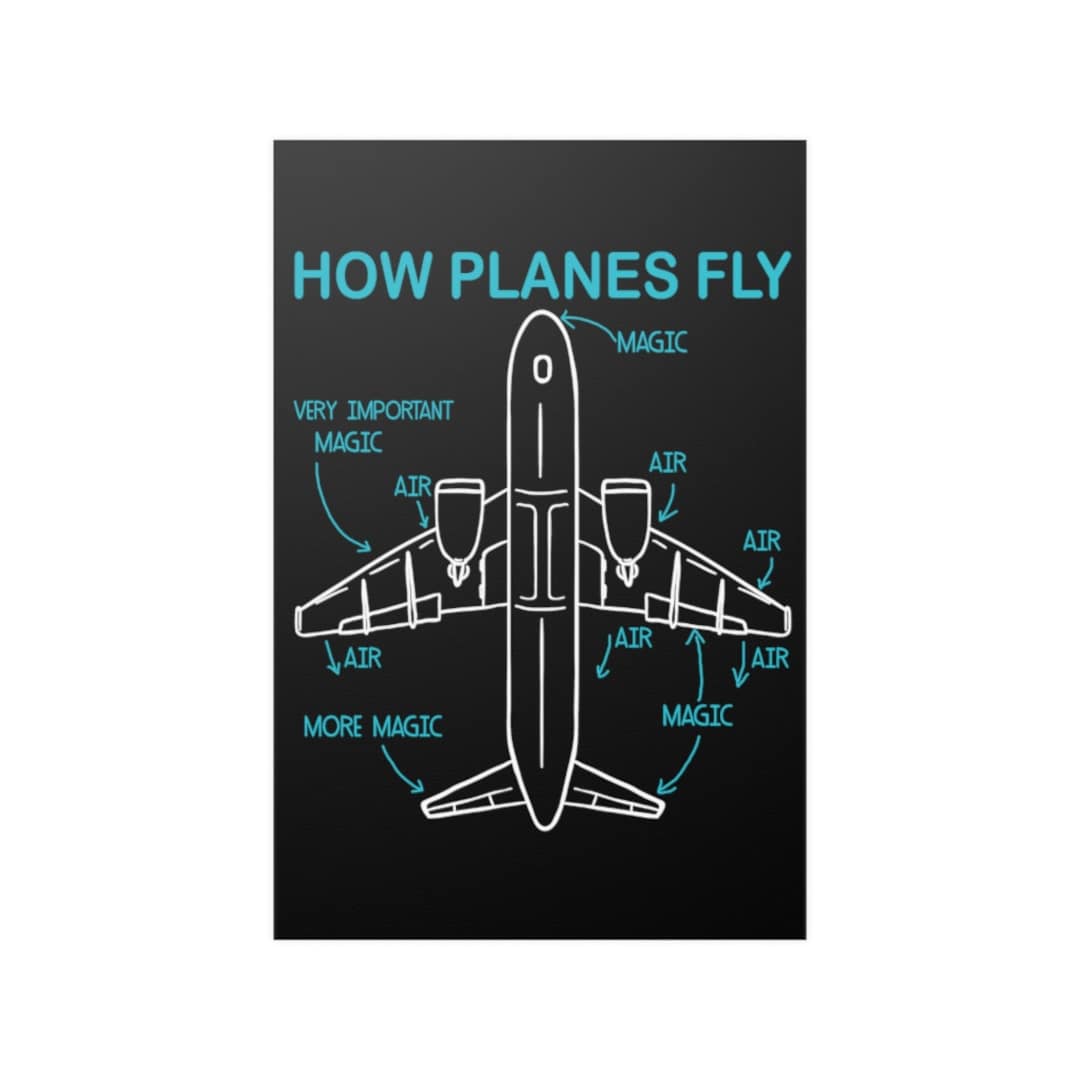 Planes Wall Poster How Planes Fly Funny Aviation Gift RC Plane Pilot ...