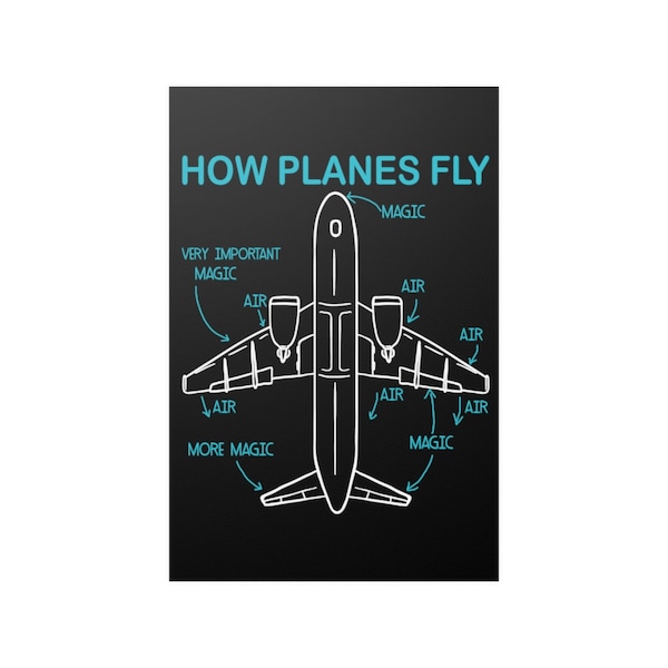 Funny Plane Poster - Etsy