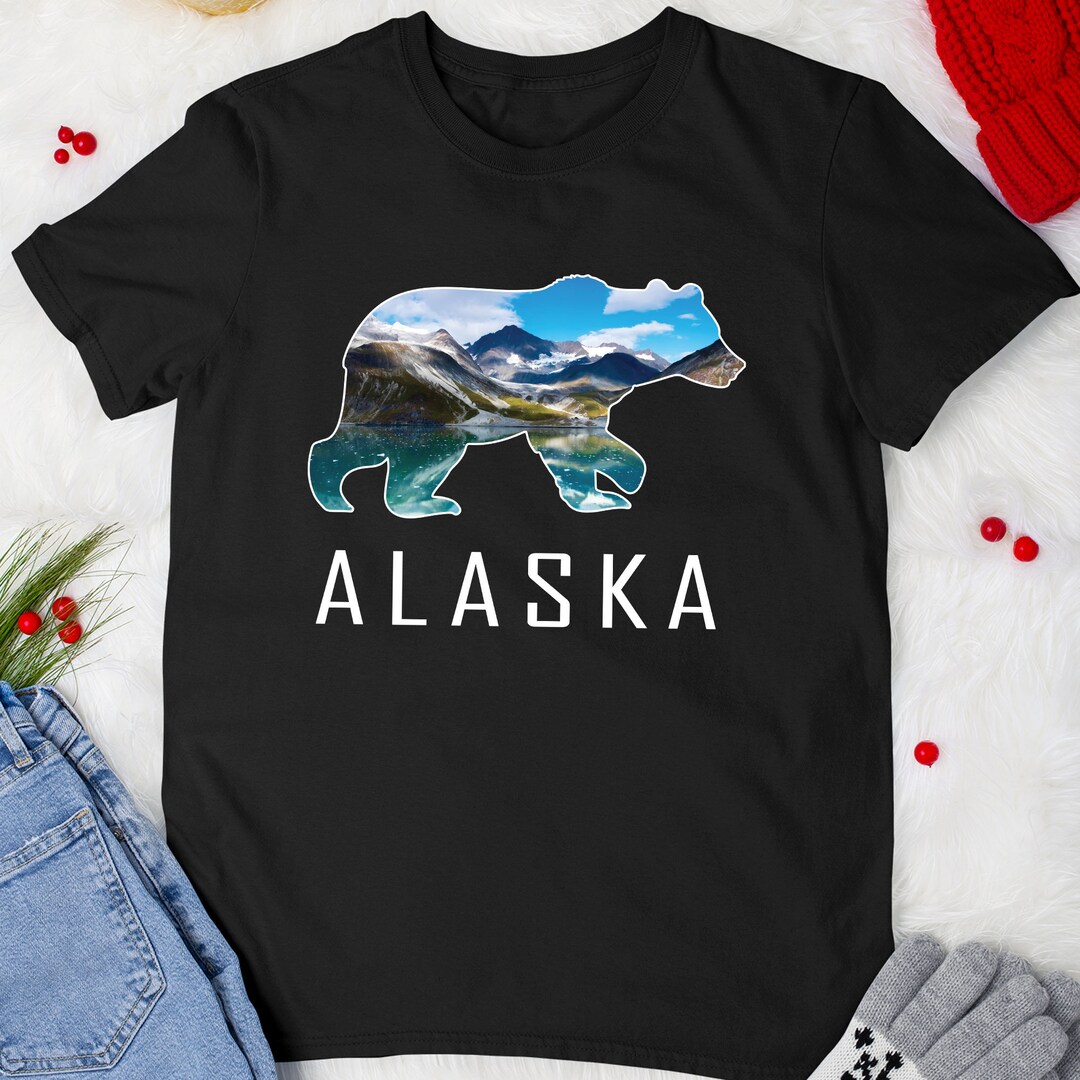 Alaska Day Tshirt Alaskan Bear With Lake and Mountain Wildlife - Etsy