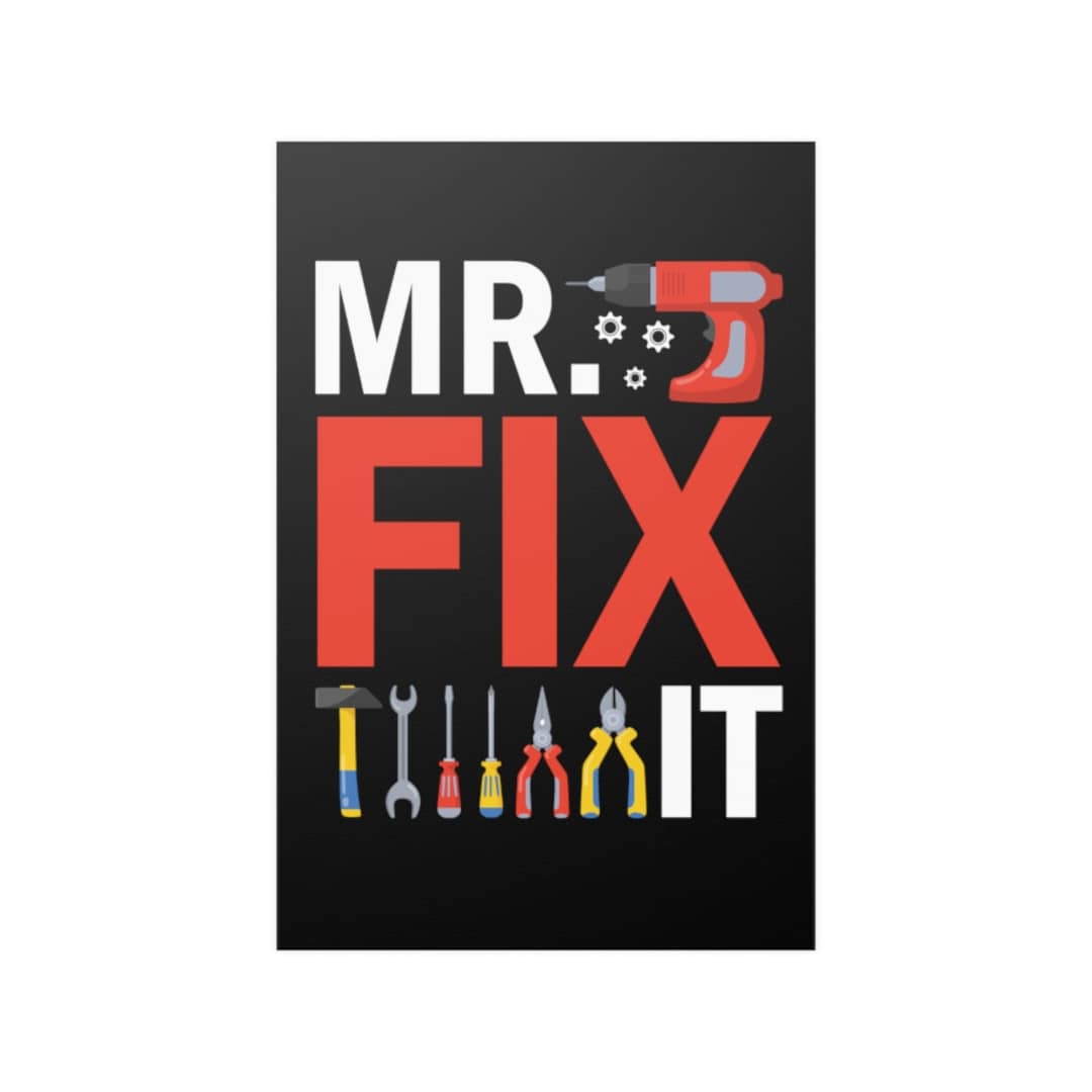 Mr Fix Wall Poster Mr Fix It Funny Dad and Son Matching Father's Day ...