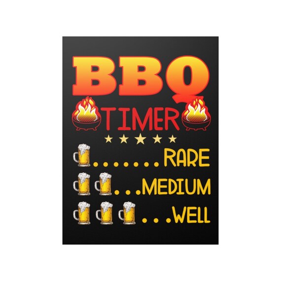 BBQ Timer Wall Poster BBQ Timer Barbecue Funny Grill Grilling - Etsy