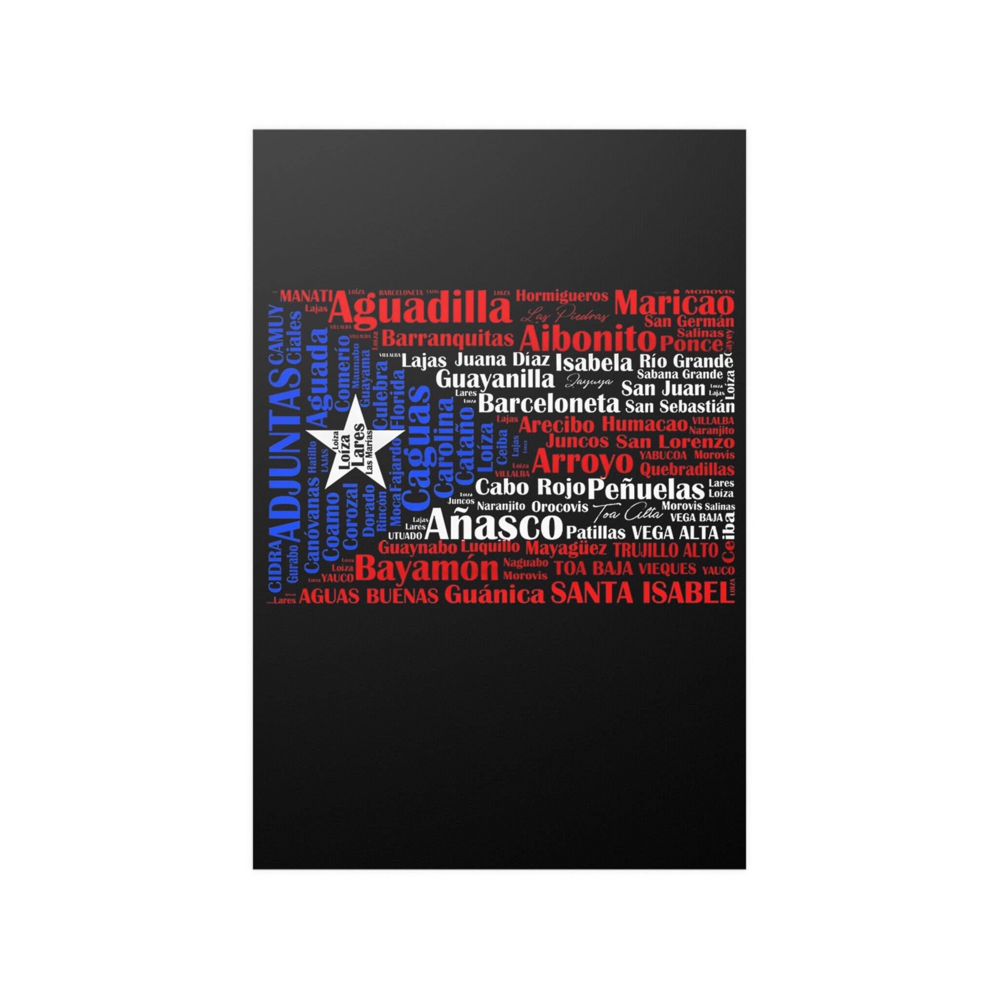 Puerto Rico Flag Poster Towns and Cities of Puerto Rico - Etsy