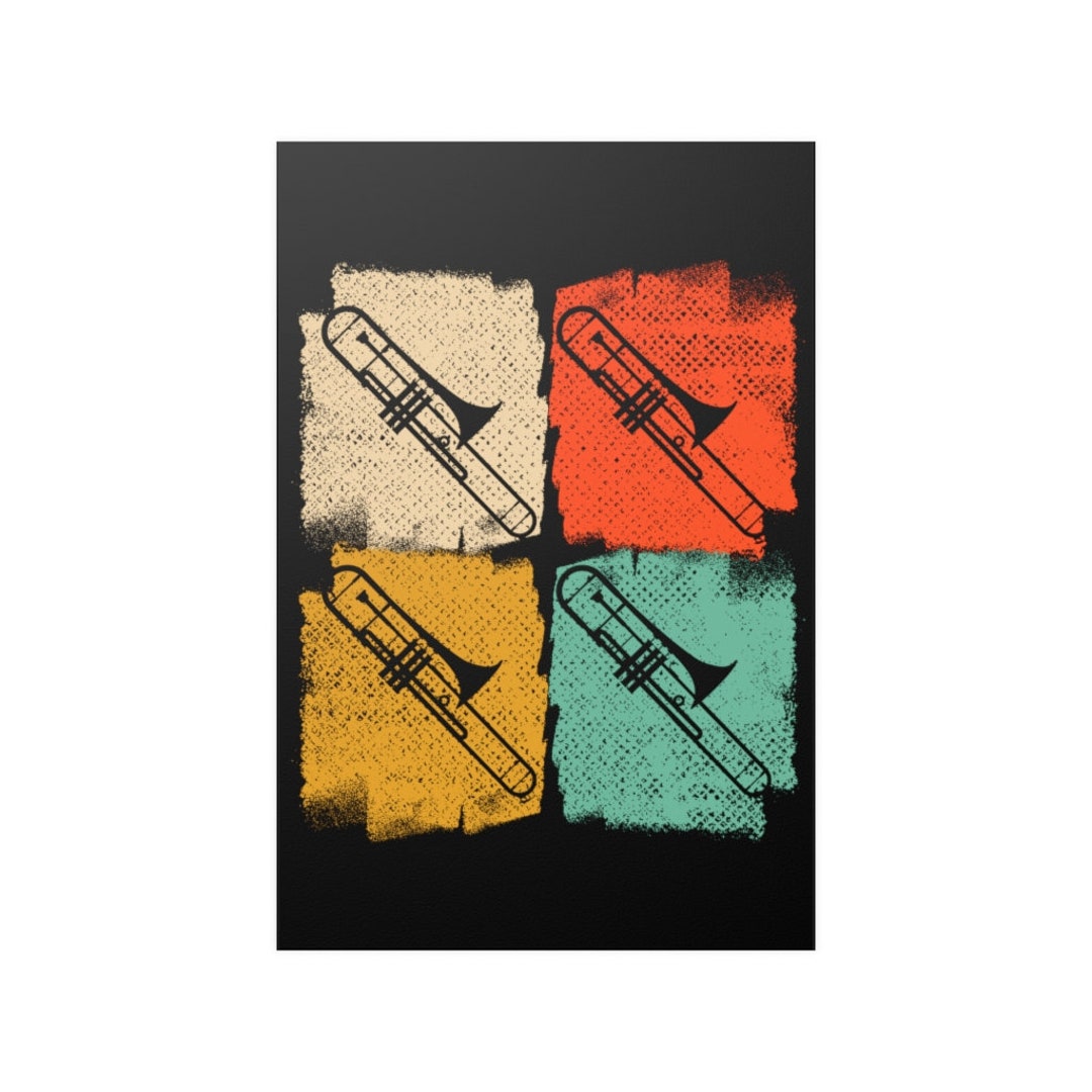 Vintage Trombone Wall Poster Retro Stype Vintage Trombone Wall Art ...