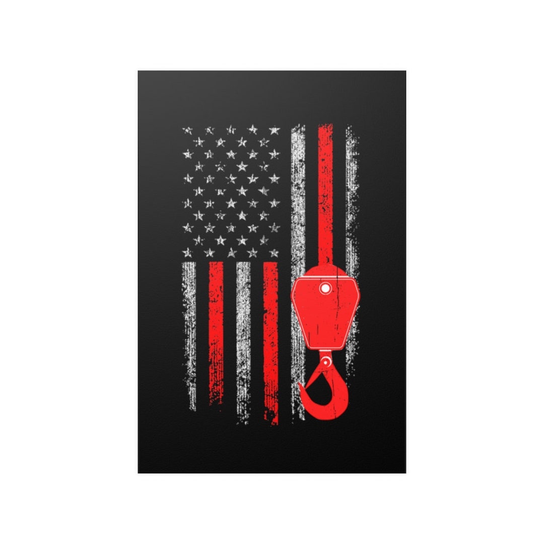 Crane Operator Wall Poster Crane Operator American Flag Wall Art Print ...