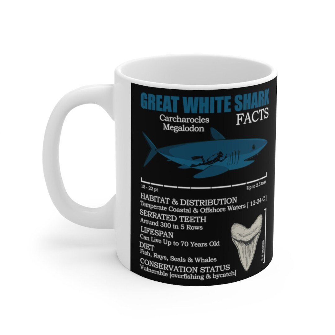 Shark Mug Great White Shark Facts Educational Shark Lover Sharks Tooth ...